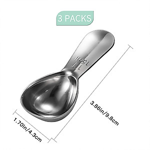 Coffee Scoop Set,Stainless Steel Coffee Spoons Short Handles,Tablespoon Measure Spoon Set Fit Coffee, Loose Tea, Sugar Or Flour(3 pieces,15ml)