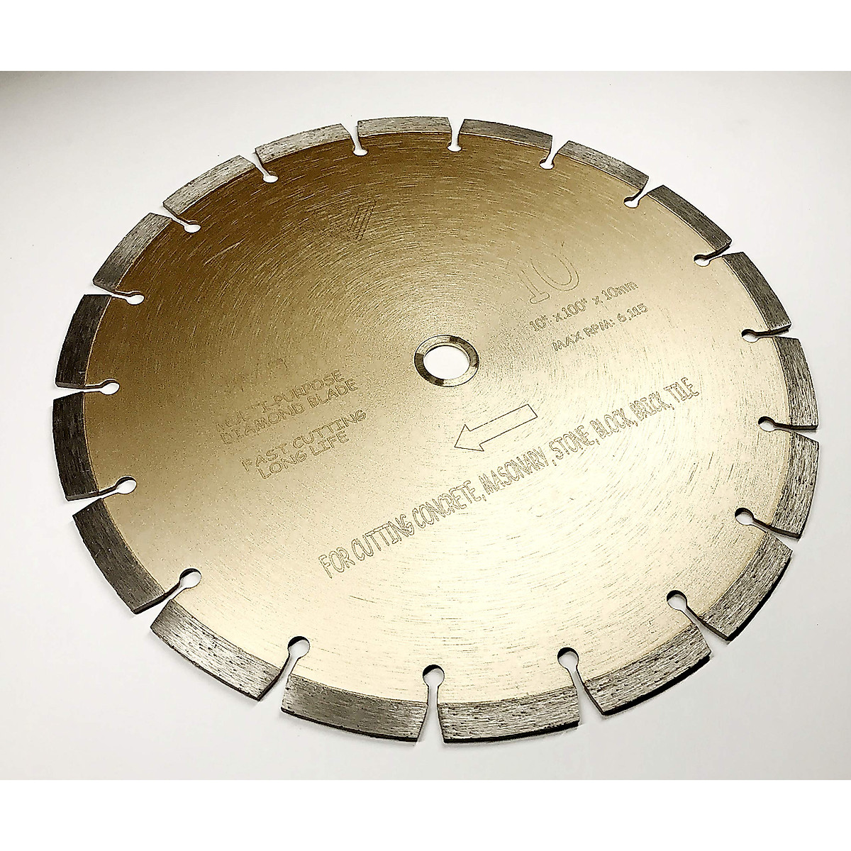 10 inch ALSKAR DIAMOND Dry or Wet Cutting General Purpose Power Saw Segmented Diamond Blades for Concrete Stone Brick Masonry (10")