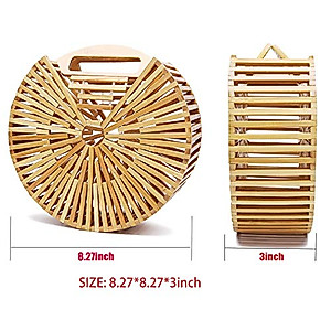 Fashion Bamboo Handbag Handmade Woven Beach bag for Womens (Bamboo)