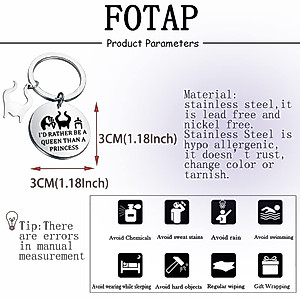 FOTAP Evil Queen Gift I'd Rather Be a Queen Keychain The Queen Fans Gift Wicked Queen Gift Maleficent keychain Halloween Movie Gift (Queen princess)