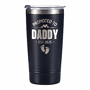 Onebttl New Dad Tumbler 2025, 1st First Father's Day Gifts for Men, Promoted to Daddy, Stainless Steel Travel Mug 20oz