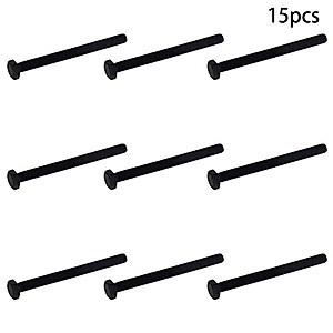 MroMax 15Pcs M6 x 70mm Hex Head Screw Bolt, Carbon Steel Grade 8.8, Black Oxide Finish, Full Thread, Hexagon Head Bolts for Furniture Repair