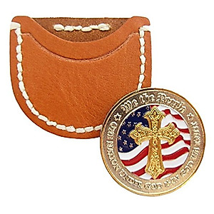 Tan 1 3/4" Challenge Coin Protective Pouch/Sleeve, Genuine Leather, 100% Hand Made