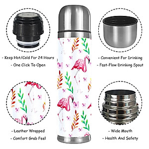 Flamingo Animal Thermos Vacuum Insulated 1L Compact Stainless Steel Beverage Bottle