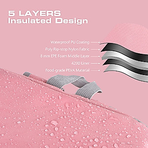 Insulated Outdoor - Leak Proof Backpack Cooler 30 Cans, Waterproof Lightweight Cooler Bag for 12h Hot/Cold Retention - Portable Soft Cooler for Travel, Camping, Beach, Lunch-Pink