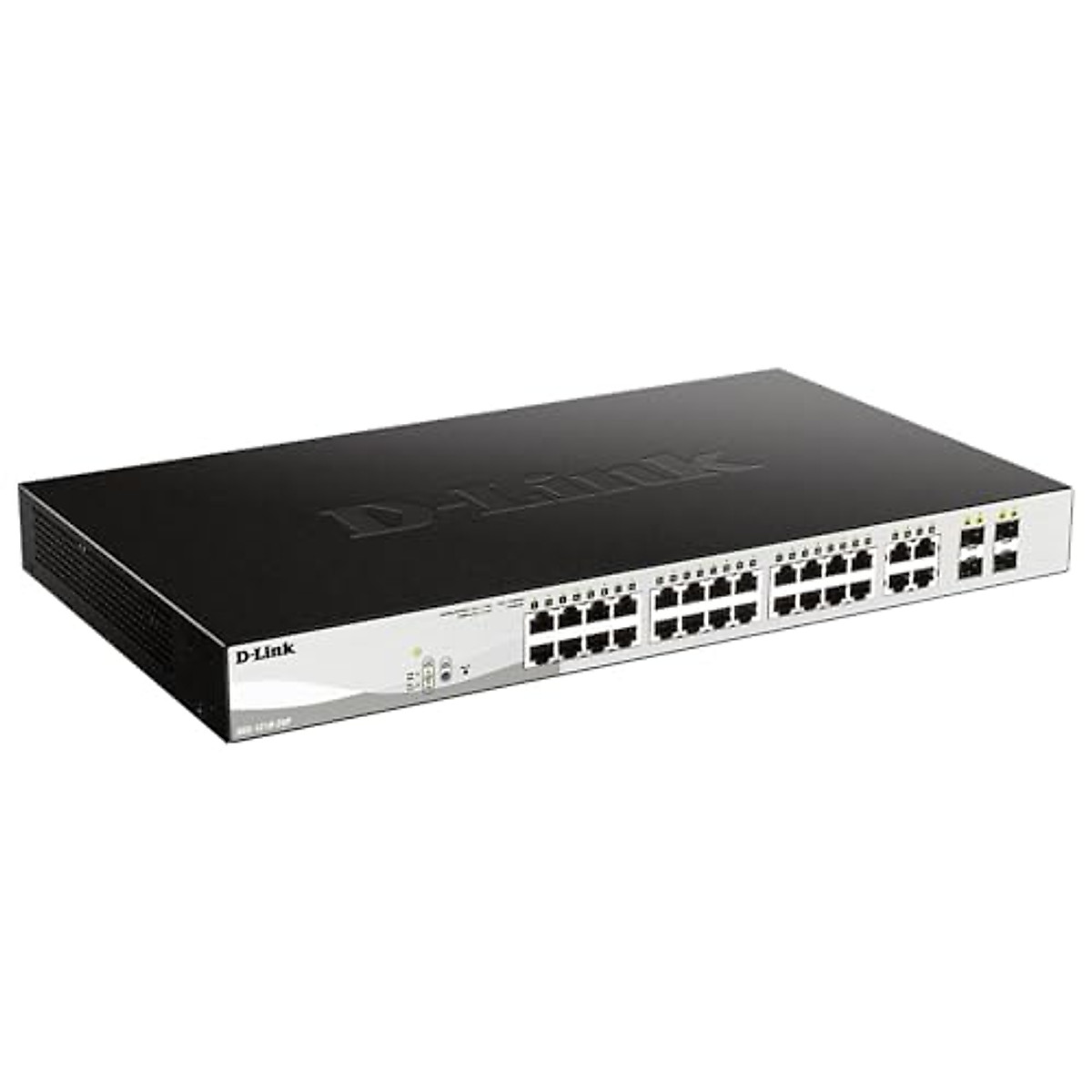 D-Link 28-Port Gigabit Smart Managed PoE+ Switch |24 PoE+ Ports (193W) + 4 SFP Combo Ports |L2+ | VLANs | Web Managed | Surveillance Mode | Rackmount | NDAA Compliant |Lifetime Warranty (DGS-1210-28P)