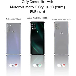 NZND Case for Motorola Moto G Stylus 5G with [Built-in Screen Protector], Full-Body Protective Shockproof Rugged Bumper Cover, Impact Resist Durable Phone Case Cover (Crystal Glitter Clear)