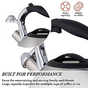 Kitchen Details Stainless Steel Whistling Tea Kettle | Stovetop | 14 Cup | 3.6 Quart | Satin
