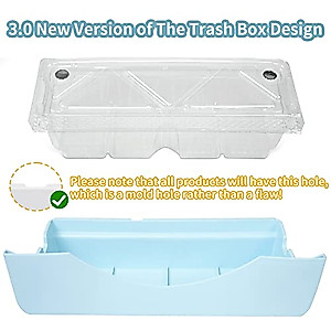 VARLNALY 3.0 Large Self-Cleaning Cat Litter Box, Pull-Out Non-Electric Automatic Cat Litter Box with Lid(24PCS Trash Box), One-Piece Base Prevents Urine＆Litter Leakage, Enclosed Isolates Odor (Blue)