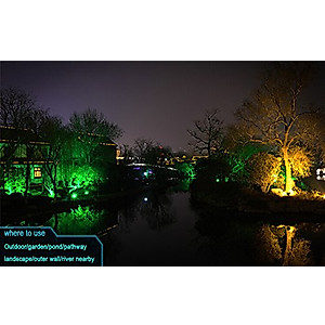 Lemonbest® Pack of 2 Outdoor Water-Resistant LED Lawn Garden Landscape Lamp Wall Yard Path Patio Lighting Spot Lights Green AC Spiked Stand with Power Plug