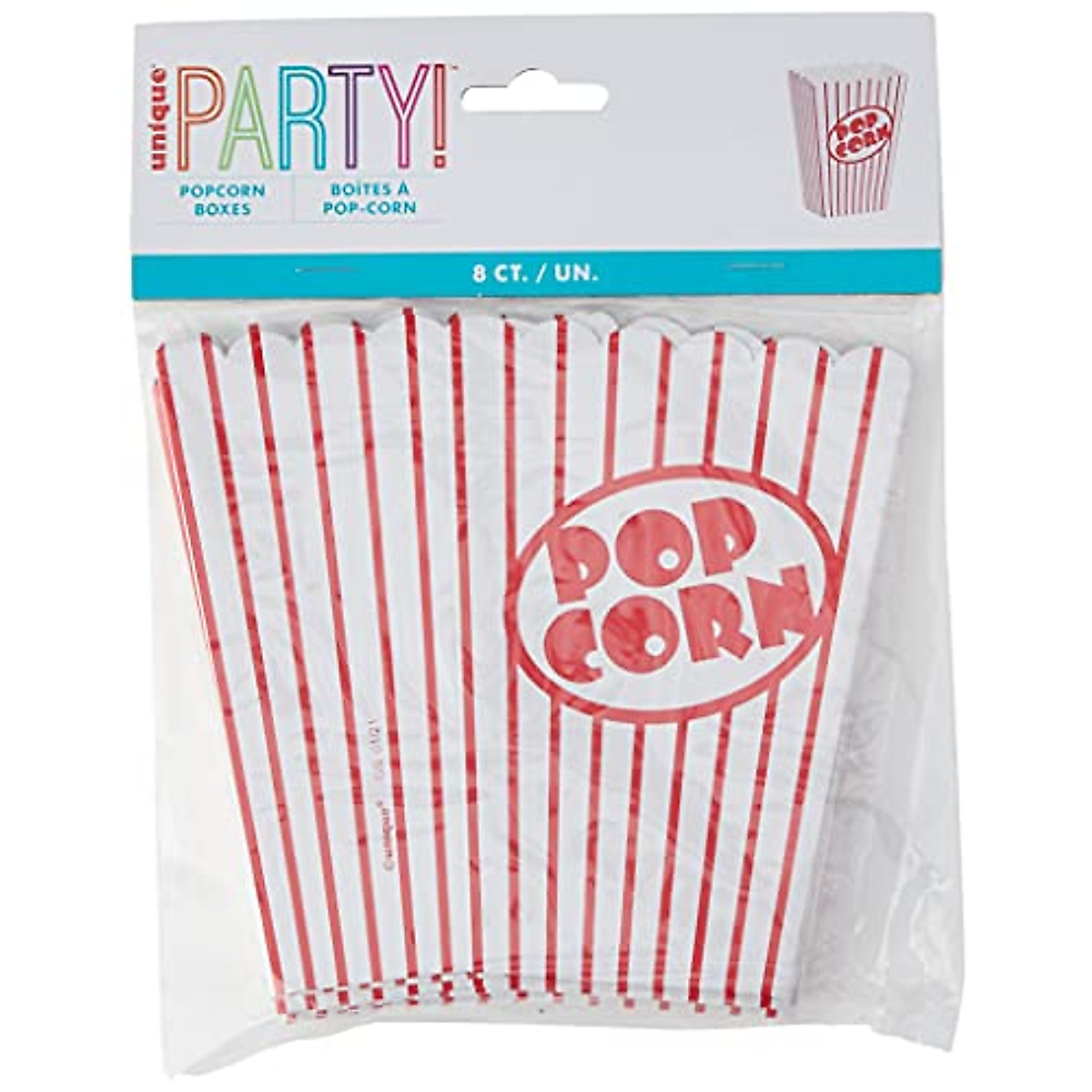 Vibrant Red Small Popcorn Paper Boxes (8 Pack) - Premium Treat Containers for Parties, Movie Nights & Snack Lovers