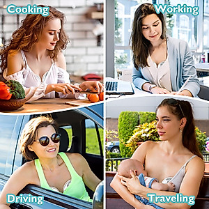 Momspeace Breast Pump Hands Free, Breast Pump with App, Hands Free Breast Pump Wireless, Wearable Breast Pump Portable with Timer & Remote, Electric Breast Pump with 2 Modes & 12 Levels-24mm, 2 Pack