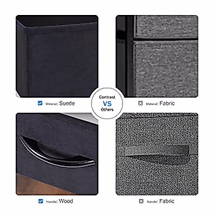 LYNCOHOME 3 Drawers Dresser- Fabric Storage Tower with Shelf, Organizer Units for Bedroom, Livingroom, Hallway, Entryway, Closets, Steel Frame, Wood Top, Rustic Brown