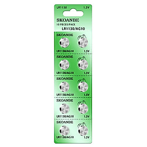 SKOANBE 10PCS LR1130 AG10 SG10 389 189 1.5V Button Coin Cell Battery