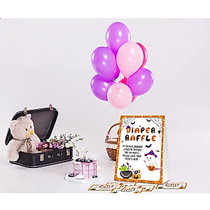 Halloween Diaper Raffle Game Sign and Card, Halloween Baby Shower Party Game Set, 1 Sign With 50 Raffle Tickets –LK-013