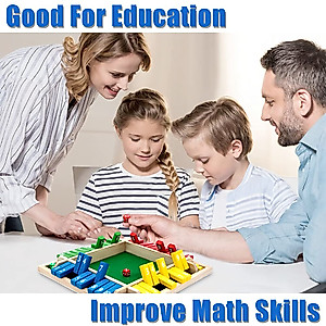 Shut The Box Game, 12 Inches Family Wooden Board Table Math Dice Games for Adults and Kids, 2-4 Player Classics Tabletop Version Games for Classroom,Home,Party or Pub