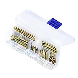 Fafeicy 110pcs M4 Dowel Screws, Woodworking Furniture Connector Double Ended Screw Hanger Bolt Zinc Plating Self Tapping Thread Screw