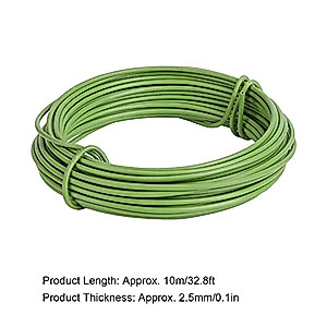 Yuehuam 32.8ft Bonsai Training Wire Large Roll Plastic Coated Flower Art Soft Iron Wire Handmade DIY Household Gardening Supplies