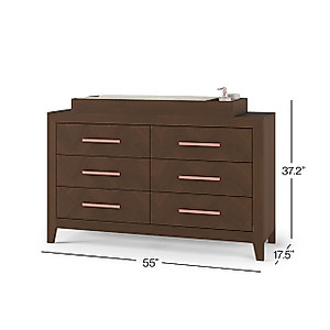 Child Craft Kieran Changing Table Topper, Convert Dresser into a Changing Table Surface, Securely Attaches, Non-Toxic, Baby Safe Finish (Toasted Chestnut)