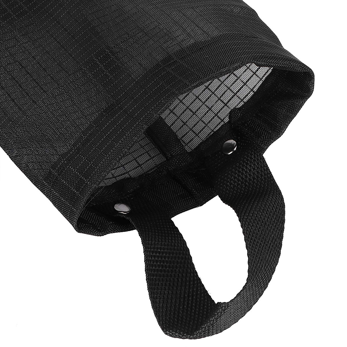 Bag Holder for Plastic Bags, Grocery Bag Holder Plastic Dispenser Foldable Breathable Washable Hanging Mesh Garbage Bag Organizer for Kitchen Plastic Bag Storage (Black L)