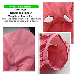 AQX Adult Leakproof Underwear for Women, Washable Low Noise Reusable Adult Diaper Cover, Pink Plastic Pants Cover Unisex 2Pcs (XL, Pink)