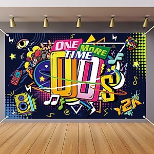 Early 2000s Theme Backdrop Hip Hop Graffiti Back to 00's Party Banner Background 71x43.3 Inch Fabric Wall Table Decorations Photo Booth Props