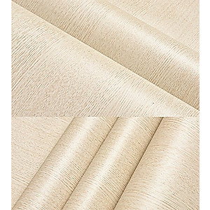 Motishi Beige Oak Wood Grain Wallpaper Self Adhesive Shelf Liner Dresser Drawer Cabinet Sticker 15.7''x79''