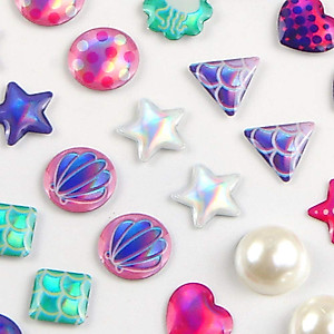 AUGSUN 240 Piece Sticker Earrings 3D Gems Sticker Girls Sticker Earrings Self-Adhesive Glitter Craft Crystal Stickers
