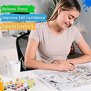 Paint by Number for Adults: Beginner to Advanced Number Painting Kit - Fun DIY Adult Arts and Crafts Projects - Kits Include - (Cabin Fever, 16" x 20" Unframed)