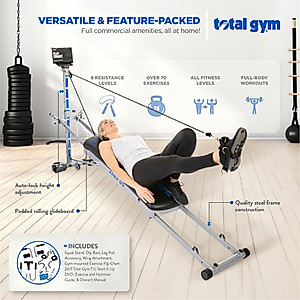 Total Gym APEX G3 Versatile Indoor Home Gym Workout Total Body Strength Training Fitness Equipment with 8 Levels of Resistance and Attachments