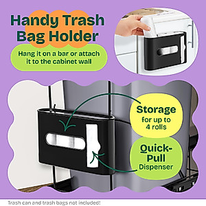 Spaces Tools Pull Out Trash Can Under Cabinet Shelf - Under Sink Trash Can Pull Out Slider for 30–40 Quart Cans Up to 125 lb - Cabinet Trash Can Pull Out Kit w/Garbage Bag Holder - (Can Not Included)
