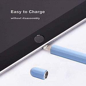 YINVA Case, Grip, Accessories Holder for Apple Pencil 1st Generation, Cover Sleeve with Protective Nib Cover for iPad Pencil(Blue)