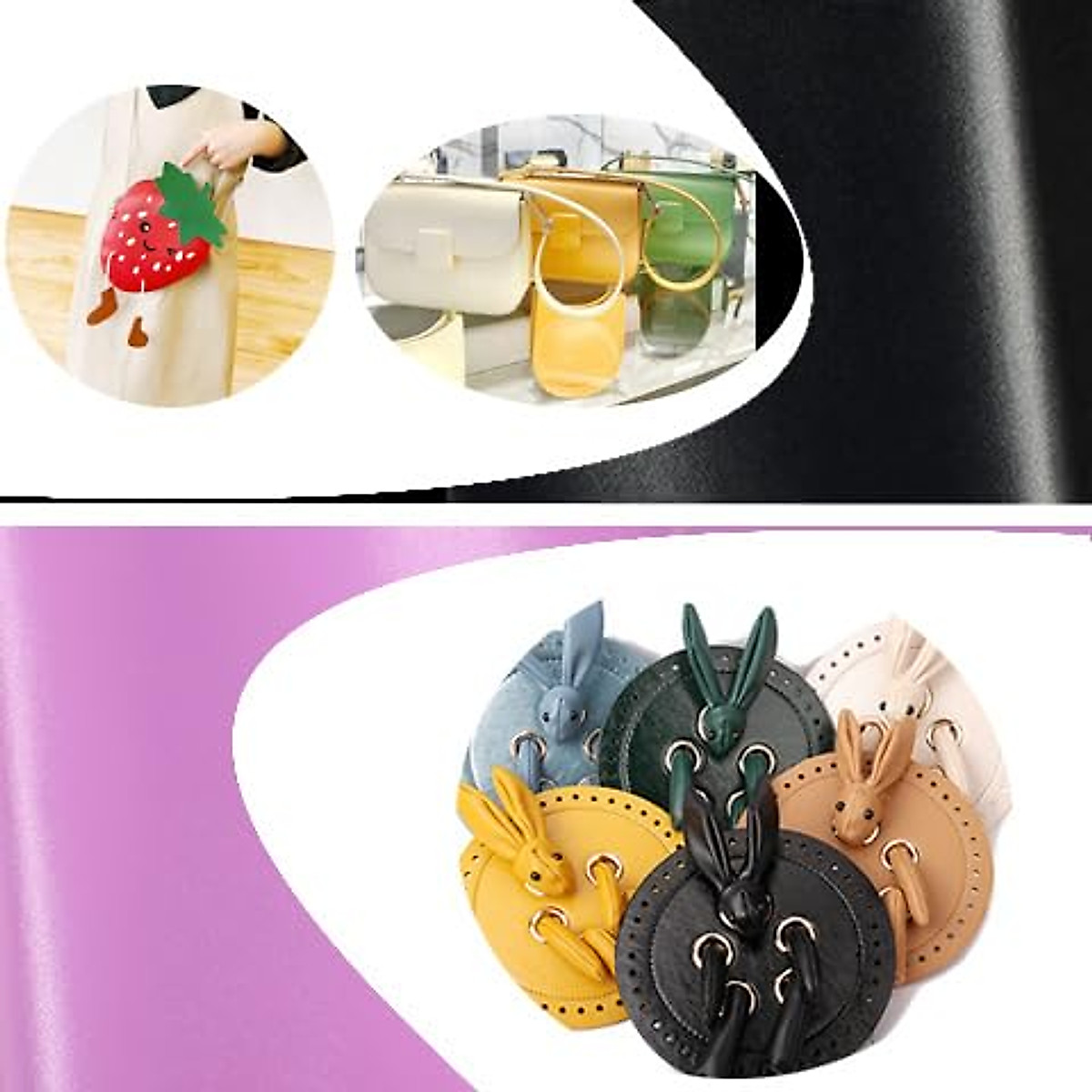 Ramya Smooth Solid Color White Faux Leather Sheets 1Rolls 12"x 53" (30cm x 135cm),Faux Leather is Great for Handmade DIY Craft Projects, Bows,Leather Earrings (White)