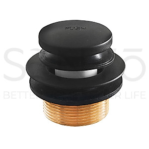 SENTO Black Tip-Toe BathTub Drain Trim Set Assembly Stopper Kit, Fit both 1-1/2 Inch or 1-5/8 Inch Strainer and Stopper, Heavy Duty Metal with Matching Screws, Easy Installation, Matte Black