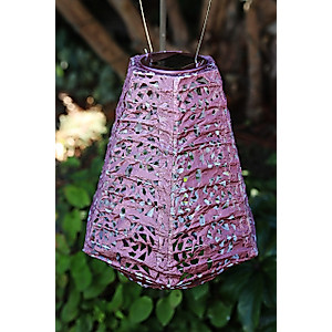 Allsop Soji Stella - Prism - 11" Outdoor Solar Lantern - Metallic Orchid