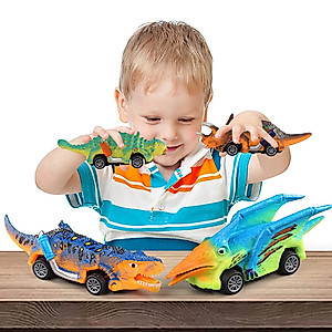SCKTYZS Kids Dinosaur Pull Back Toy Cars 6 Pack, Mini Animal Push Back Cars Dinosaur Games for Boys Girls,Colorful Monster for Toddlers Ages 3,4,5,6 7 8 Year Old Christmas Birthday Gifts…