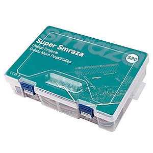 Smraza Super Starter Kit Project Kit with Breadboard, Power Supply, Jumper Wires, Resistors, LED, LCD 1602, Sensors, Detailed Tutorial for Project, Compatible with Arduino UNO R3 Project