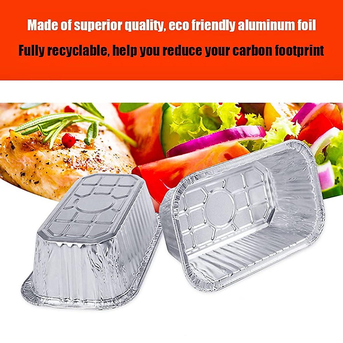 DONSIQIZZ Aluminum Pans (50 Pack) 1 Lb Mini Loaf Pan,Disposable Foil Bread Pan Mini Loaf Baking Pan Tins 6'' X 3.5'' X 2''