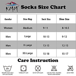 KMM Men's Cotton Full Thick Cushion Crew Socks Moisture Control Heavy Duty Work Boot Warm Thermal Anti Wicking Sweat Blisters 6P(White L)