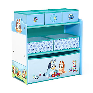 Delta Children - Bluey Design & Store 6 Bin Toy Storage Organizer - Greenguard Gold Certified, Blue