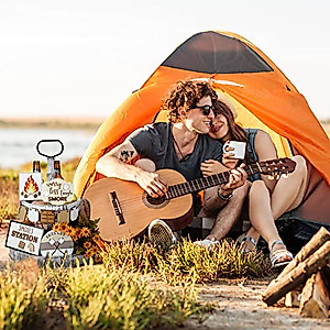 10 Pcs Camping Tiered Tray Decor Set Farmhouse Farm Tiered Tray Decor Wood Sign Camping Party Decorations Campfire Centerpiece Decor Barbecue Camping Decorative Trays Rustic Kitchen Decor (Large)