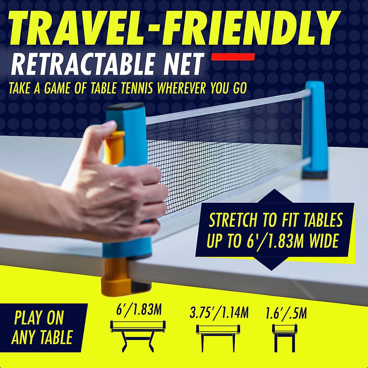 NIBIRU SPORT Professional Ping Pong Paddle Set (2-Player) - Table Tennis Paddles Set of 2 with Retractable Net, 4 Balls, and Carry Bag/Storage Case - Table Tennis Equipment & Ping Pong Accessories