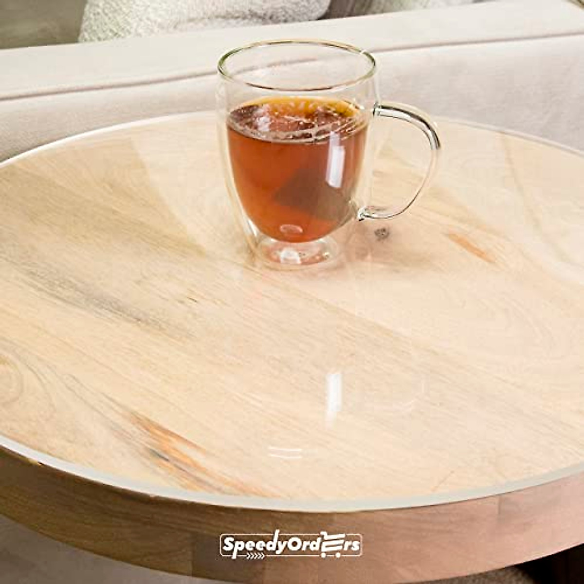 SPEEDYORDERS 1/4" Plexiglass Sheet, 12 Inch Diameter Clear Acrylic Lucite Circle, Round Cake Disc, Disk Table Top, Backdrop Made in USA