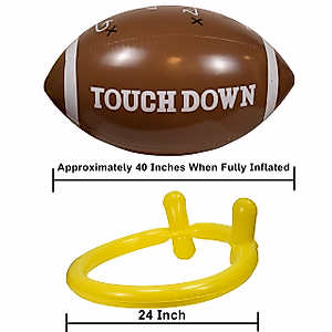 GiftExpress 40" Giant Jumbo Inflatable Football with Tee Set for Football Party, Gameday, and Football-Themed Party, Sport Party Decorations, Super Fun Football Games for Kids and Adults