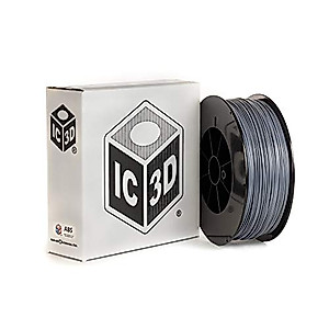 IC3D Grey 2.85mm ABS 3D Printer Filament - 2.5kg Spool - Dimensional Accuracy +/- 0.05mm - Professional Grade 3D Printing Filament - Made in USA