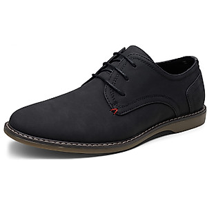 Jousen Men's Oxford Suede Business Casual Dress Shoes Plain Toe Oxfords Classic Formal Derby Shoes (AMY615 Black 11)