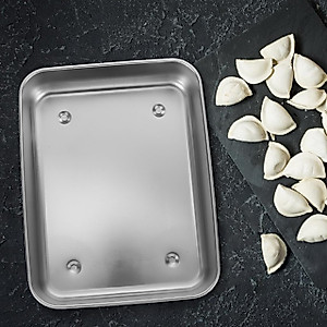 DECHOUS Dumpling Storage Box, Freezer Dumpling Storage Container with Lid Stainless Steel Food Storage for Multipurpose Use Metal Food Container Fridge Dumpling Box