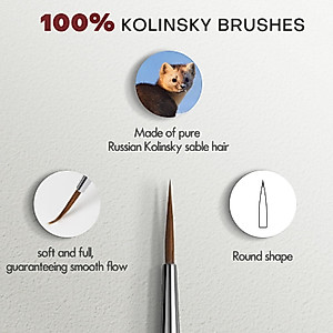 Miniature Brushes 10 pcs with Dry Brush for Miniature 2pcs with Kolinsky Sable Brushes 1 pcs Paint Brushes Sable Paint Brushes for Citadel Model Paint Brushes for Acrylic 5/0 10/0 40k