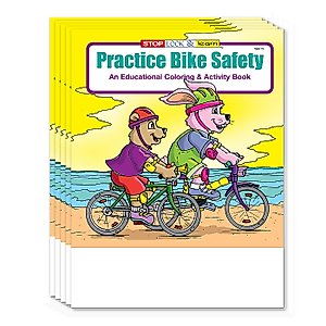 ZOCO - Bike Safety - Educational Coloring Books (25 Bulk Pack, Without Crayons) - Bicycle Rules, Road, Helmet Safety - Games, Puzzles, Activities for Kids