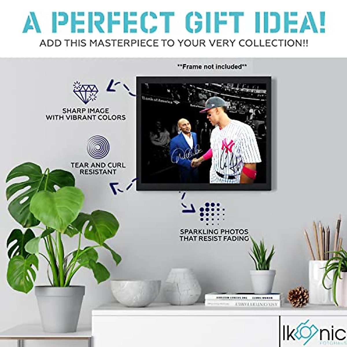 Ikonic Fotohaus Derek Jeter Aaron Judge Signed Photo Autograph Print Wall Art Home Decor
